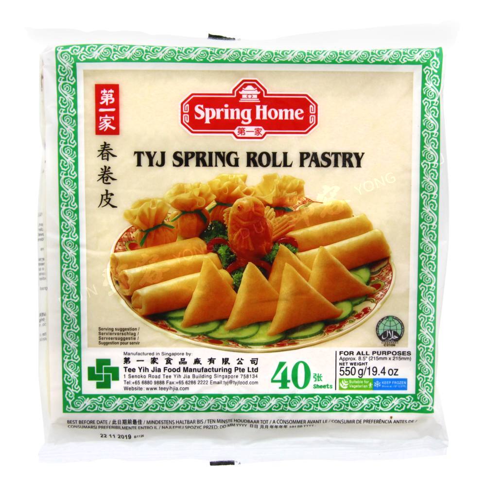 TYJ Spring Roll Pastry 215x215mm 40pcs (Spring Home) 550g – Dun Yong ...